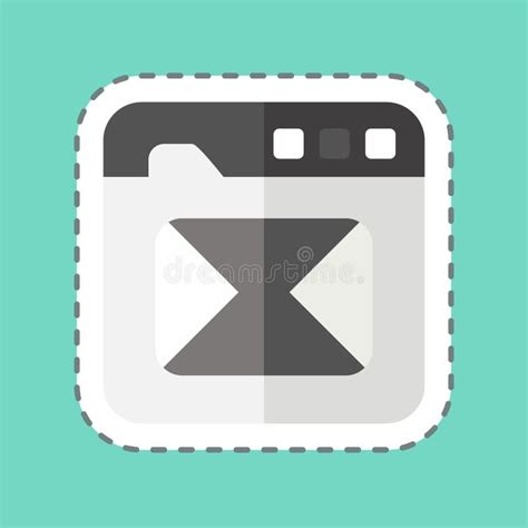 Sticker Line Cut Email Related To Communication Symbol Communication Simple Design Editable