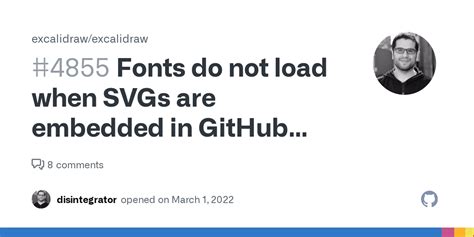 Fonts Do Not Load When Svgs Are Embedded In Github Markdown · Issue