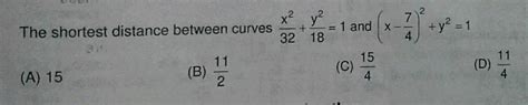 The Shortest Distance Between Curves Frac X Frac Y