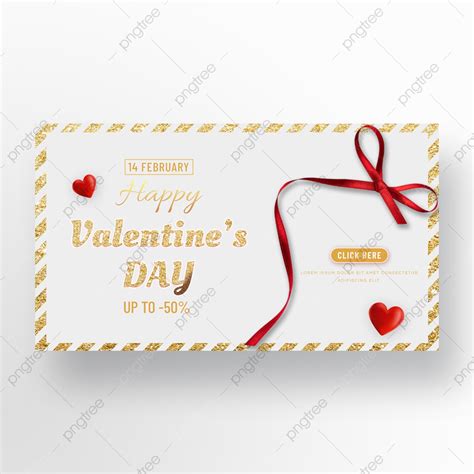 패션 간단한 리본 일러스트 발렌타인 데이 휴일 프로모션 배너 템플릿 Psd 다운로드 디자인 자료 다운로드