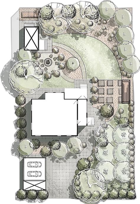 План участка в 2025 г Ландшафт Планы садового дизайна Садовые зеркала