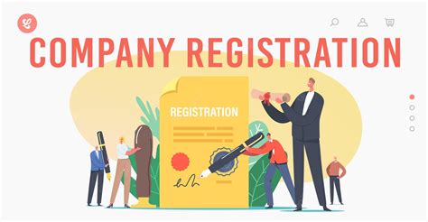 Premium Vector Company Registration Landing Page Template Tiny Characters Signing Huge Paper