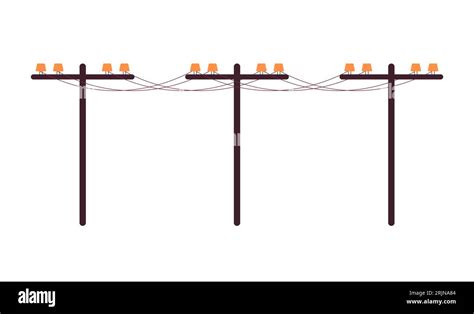 Utility Poles Semi Flat Colour Vector Object Stock Vector Image And Art Alamy