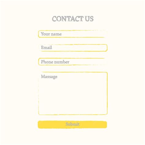 Premium Vector Simple Contact Us Formvector Illustration