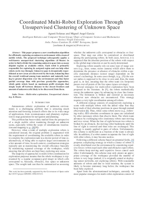 pdf coordinated multi robot exploration through unsupervised