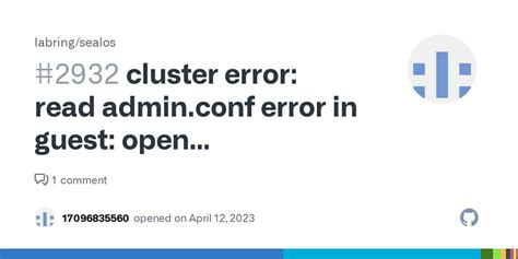 Cluster Error Read Nf Error In Guest Open Rootsealos
