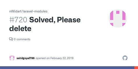 Solved Please Delete Issue NWidart Laravel Modules GitHub