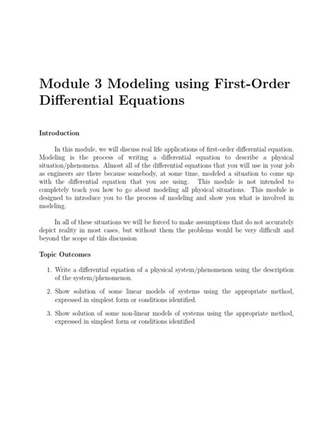 Differential Equations Module Pdf