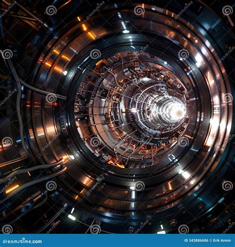 High Resolution Image Of A Particle Accelerator Stock Illustration Illustration Of Glow Hole