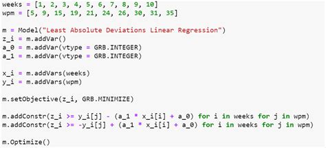 Variables For Linear Regression Lp Gurobi Help Center