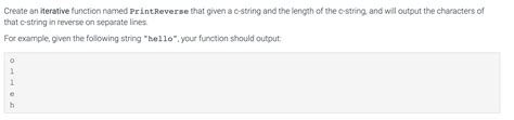 solved create an iterative function named printreverse that
