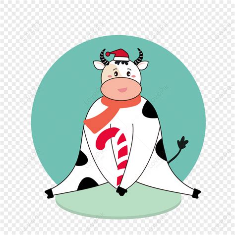 손으로 그린 만화 크리스마스 암소 그림 소 일러스트쇠뿔빨간 Png 일러스트 무료 다운로드 Lovepik