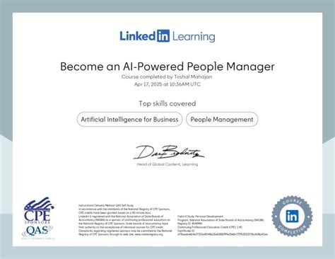 Linkedinlearning Artificialintelligence Peoplemanagement Leadership Toshal Mahajan