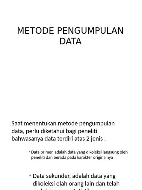 Metode Pengumpulan Data Pdf