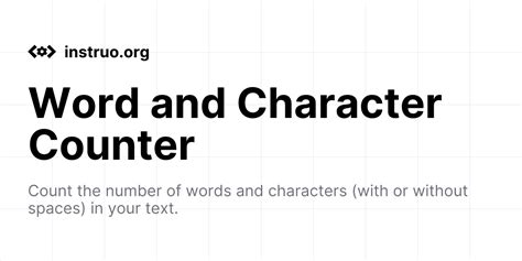 Word And Character Counter Instruo Org