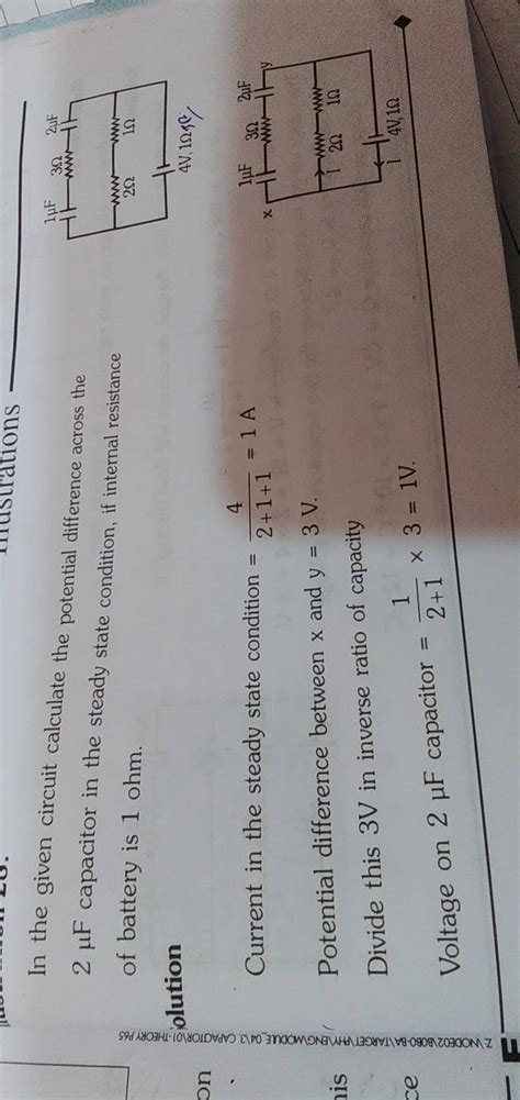in the given circuit calculate the potential difference across the 2μf ca