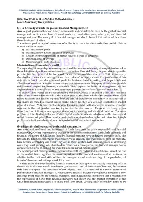 Ignou Mco 7 Previous Year Solved Question Paper June 2022 English Medium Ignou Solved