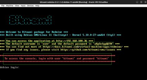 Install The Redmine Bitnami Virtual Image In Virtualbox Installation