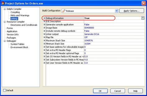 Compiling Delphi 2009 Applications With Debug Information