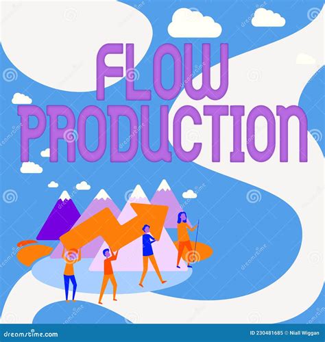 Conceptual Display Flow Production Business Idea Items Are Produced