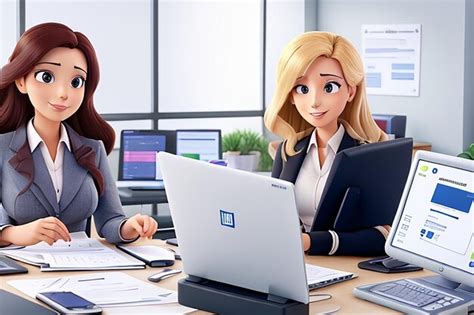 Premium Ai Image Efficiency Unleashed Businesswomen Embrace Document Management Seamless