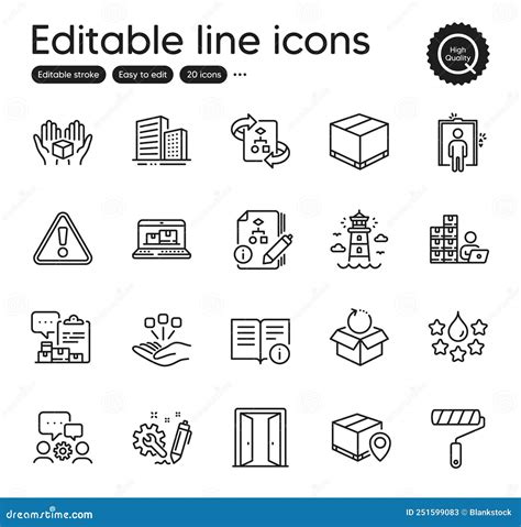 set of industrial outline icons contains icons as technical algorithm