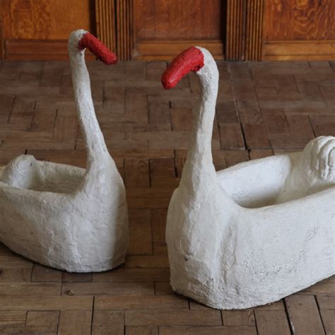 Pair Of Erich Bödeker Swan Sculptures Decorative Items