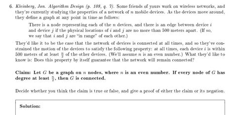 Solved 6 Kleinberg Jon Algorithm Design P 108 Q 7