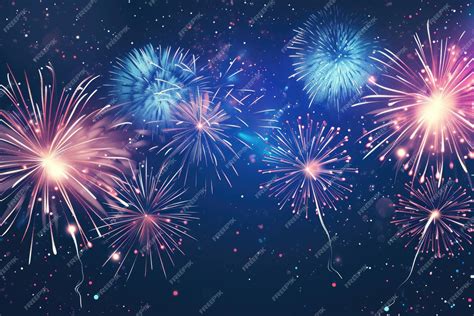 Premium Photo Whimsically Illustrated Fireworks Creating A Magical