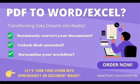 do data extraction pdf to excel or word by rabith786 fiverr