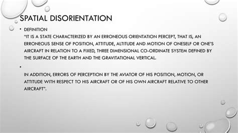 Spatial Disorientation In Aviation Pptx Medical Health