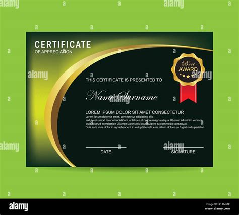 Modern Certificate Template And More Background Use Stock Vector Image