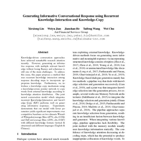 Generating Informative Conversational Response Using Recurrent Knowledge Interaction And