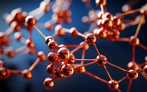 Premium Ai Image Blue Molecule Structure