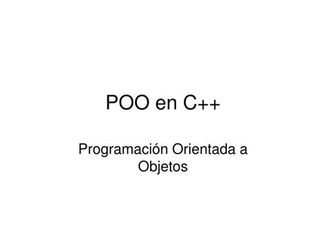 ppt poo en c powerpoint presentation free download id 3355856