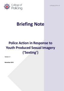 Police Action In Response To Youth Produced Sexual ImagerySexting Cambridgeshire And