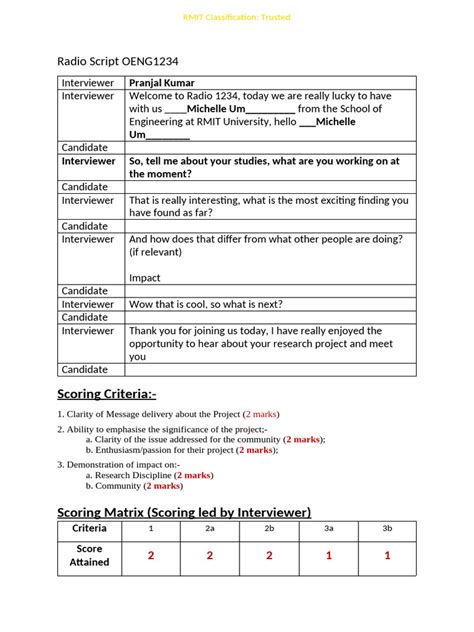 Radio Interview Script 202 Pdf Art