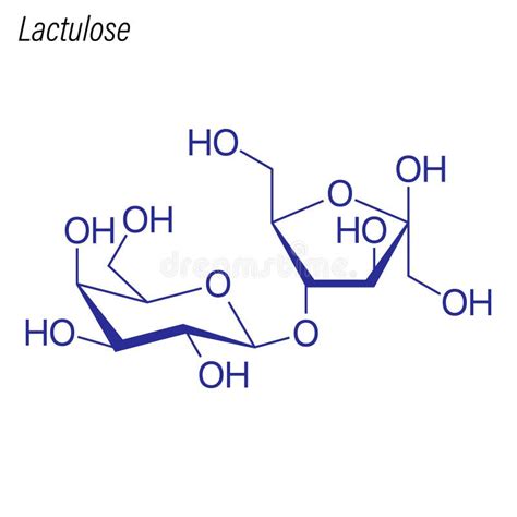 Vector Skeletal Formula Of Lactulose Drug Chemical Molecule Stock