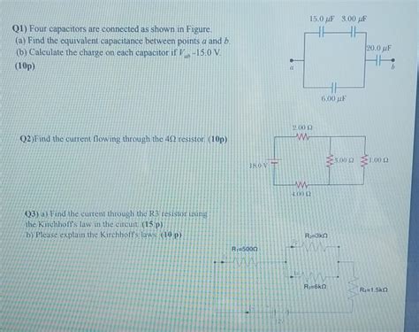 Solved Q1 Four Capacitors Are Connected As Shown In Figure