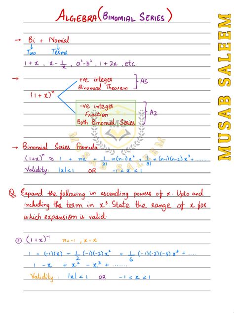 Binomial Series Pdf