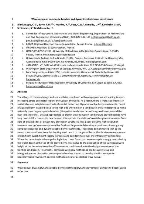 Pdf Wave Runup On Composite Beaches And Dynamic Cobble Berm Revetments
