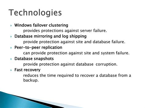 sql server s high availability technologies ppt