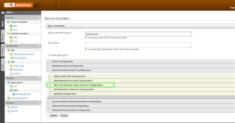 unable to see security token service under manage wso2 stack overflow