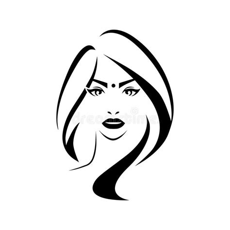 Female Girl Glamour Icon Black Vector Graphics Stock Illustration