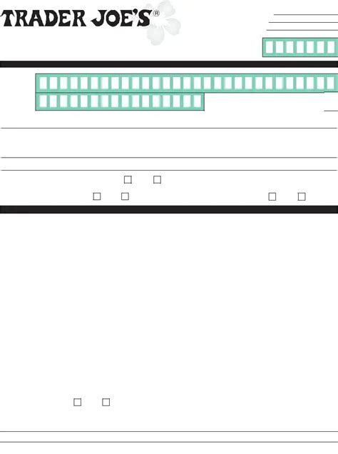 Trader Joe's application Form — Blank PDF Template