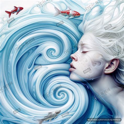 ai创作图美人鱼立体画 蓝色空间美人鱼 手绘美人鱼海报设计 美人鱼之吻 人鱼插画 玄幻立体画 人鱼公主插画 美人鱼素材 水瓶星座插画 水瓶座