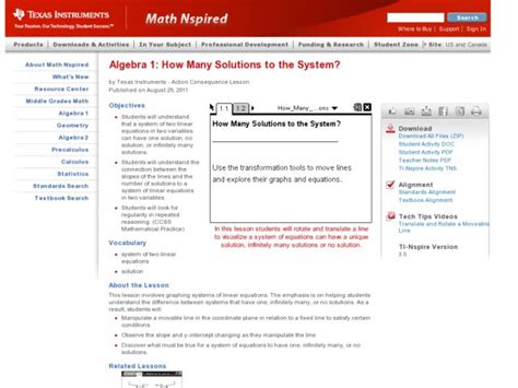 How Many Solutions To The System Lesson Plan For 9th 12th Grade