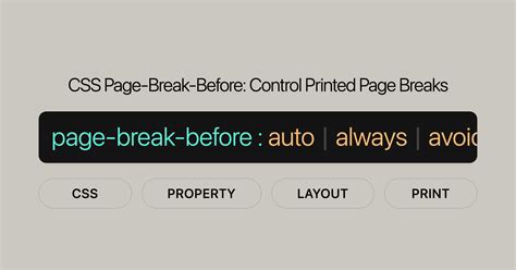 Css Page Break Before Control Printed Page Breaks