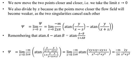 question about the derivation of the stream function for a doublet