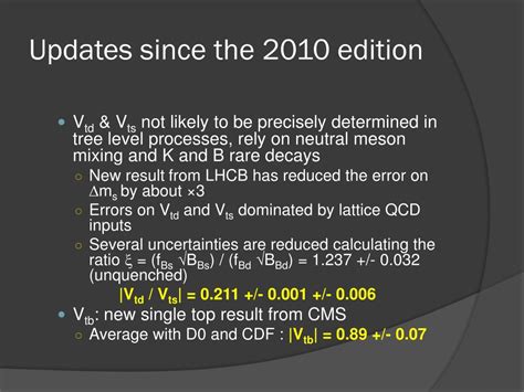 Ppt The Ckm Quark Mixing Matrix Powerpoint Presentation Free